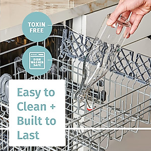 Otis Classic Swing Top Glass Bottles - Set of 6, 16oz w/ Marker & Labels - Clear Bottle with Caps for Juice, Water, Kombucha, Wine, Beer Brewing, Kefir Milk or Eggnog