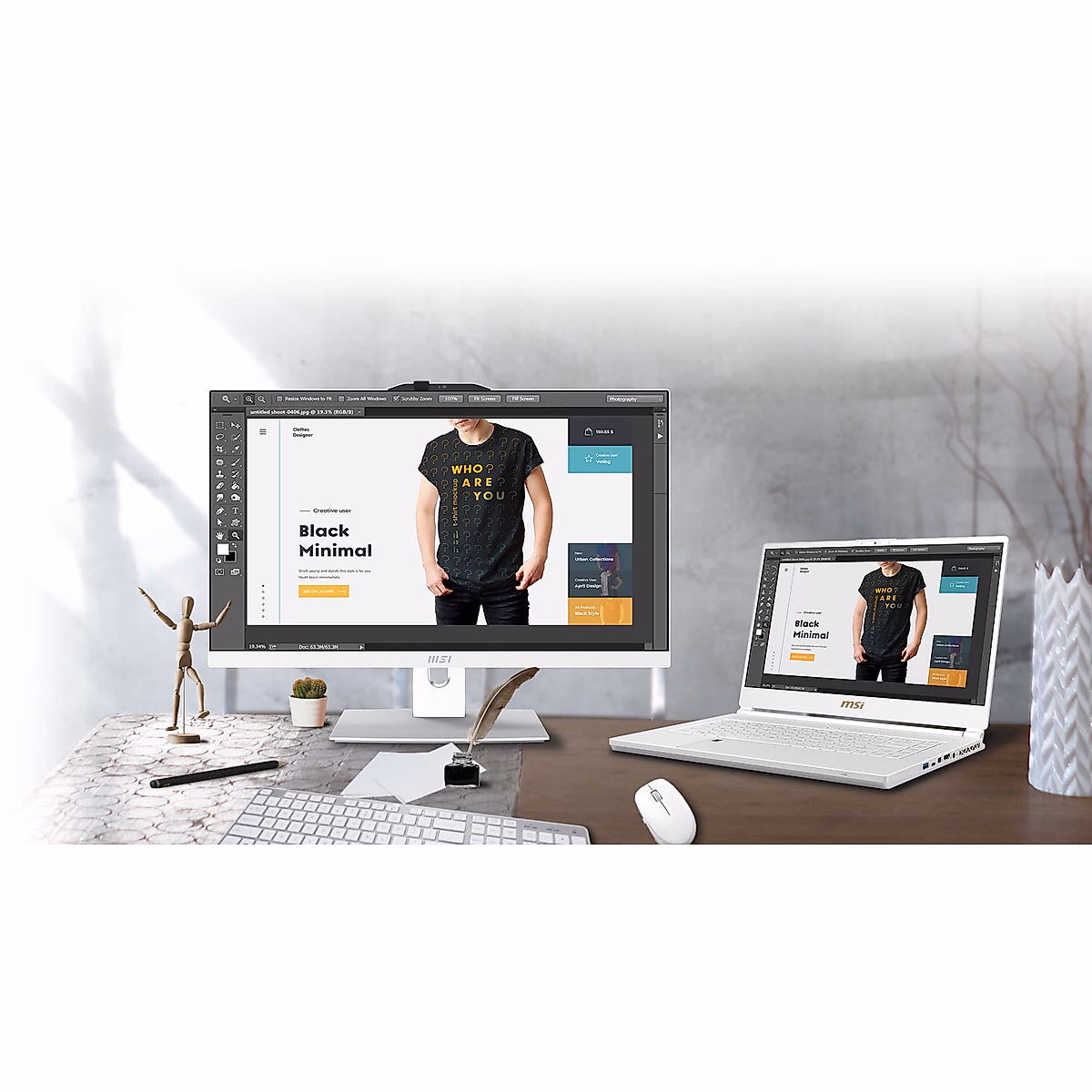 MSI Modern AM242TP AIO Desktop, 23.8" FHD Touchscreen, Intel Core i7-1165G7, 16GB Memory (Dual-CHL), 512GB SSD, WiFi 6, BT 5.1, FHD Webcam, White, Windows 11 Home (11M-873US)