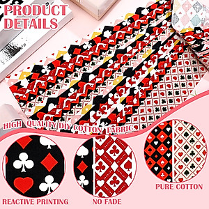 40 Pcs Floral Cotton Fabric Patchwork Roll Cotton Quilting Fabric Roll up Cotton Fabric Quilting Strips 2.55 Inch Precut Patchwork Roll for Craft Sewing DIY Crafts (Poker Heart)