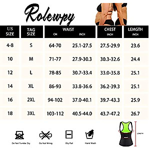 Rolewpy Women Neoprene Waist Trainer Corset Sweat Vest Sauna Body Shaper Cincher Workout Tank Top (Black Sauna Vest, Small （US 4-8）)