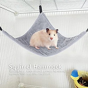 Tnfeeon Small pet Triangle Hammock, Squirrel Hamster Sugar Glider Guinea Pig Hanging Bed Nest Comfortable(Gray)
