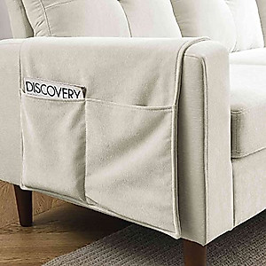 Cotoala 80" L-Shape Chenille Convertible Couch w/Pocket & Rubber Wood Legs, 3 Seat Sofa with Removable Ottoman and Cushions, Perfect for Living Room, Aapartment, Small Space, Beige