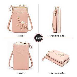 GuaziV Cell Phone Purse Small Crossbody Bags for Women Mini Messenger Shoulder Handbag Wallet with Credit Card Slots