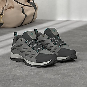 Columbia Womens Crestwood Hiking Shoe, Graphite/Pacific Rim, 8.5 Wide