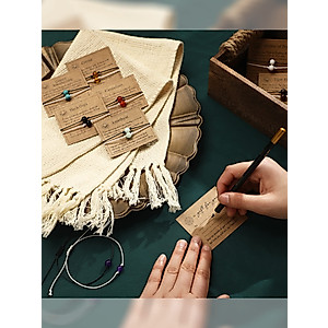 16 Pcs Carnelian Crystal Bracelet Adjustable Gemstone Bracelet with Wish Cards Braided Beaded Spiritual Bracelets Gemstone Anklet Crystal Anklet Yoga Reiki Gift Energy Jewelry for Couple Friendship