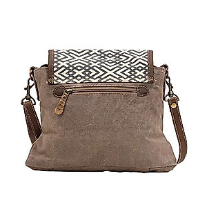 Myra Bag Cranky Upcycled Canvas & Leather Shoulder Bag S-1460