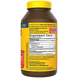 Nature Made Chewable Vitamin C 500 mg Tablets, 150 Count Value Size to Help Support the Immune System