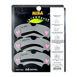 Mina ibrow Henna Tinting Kit & Regular Pack Light Brown with Eyebrow Stencils-Combo Pack