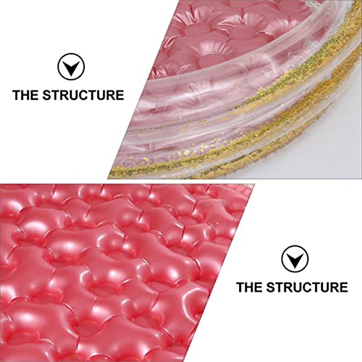 ABOOFAN 1pc Center Summer Glitter Fun Outdoor Play Blow Tube Kiddie Baby Pool Swimming Boy Three for Pools Children Kids Rings Portable Girl Toy Paddling Garden Inflatable Round