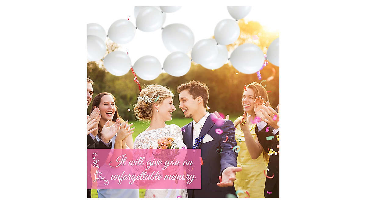 100 White Link Balloons for Easy Party & Wedding Decor