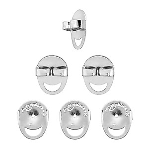 Silpada Flat Back Earring Set for Women, .925 Sterling Silver, Prevent Tipping Forward or Drooping from Heavy Earrings, 'Three Pair Happy Back'