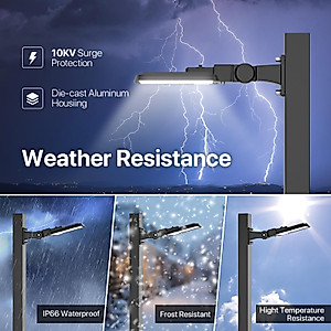 Kifflux 200W LED Parking Lot Lights Arm Mount 30000LM 5000K 120V LED Parking Lot Lights Commercial Grade with Photocell LED Pole Lights Outdoor Lights for Yard/Parking Lot- 2Pack 7Years Warranty