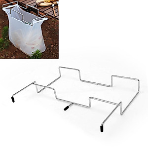 Trash Bag Holder, 2 Pack Stainless Garbage Hanging Bag Holder Trash Can Bracket Table Garbage Rack, Lightweight Table Rack Garbage Bag Hanger for Kitchen BBQ Camping Use Kitchen Clean and Organized