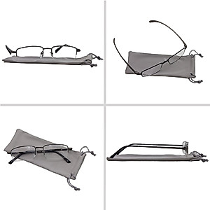 TruVision Readers 3 Pk - Gunmetal Metal Frames and Clear Acrylic Lenses 2.75