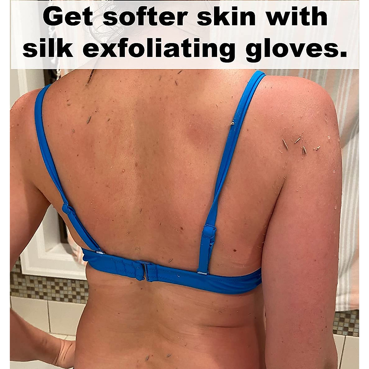 WATCH ME GLOW Silk Exfoliating Glove 100% Turkish Silk DEEP EXFOLIATING Body Scrubber Dead Skin Removal Body Exfoliator SMOOTHS SKIN and Keratosis Pilaris Exfoliating Mitt