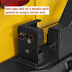 Hooke Road Wrangler Rear Bumper w/Tire Carrier & 2" Hitch Receiver Off-Road Back Bumper for Jeep Wrangler TJ/YJ 1987-2006 (Solid Steel)