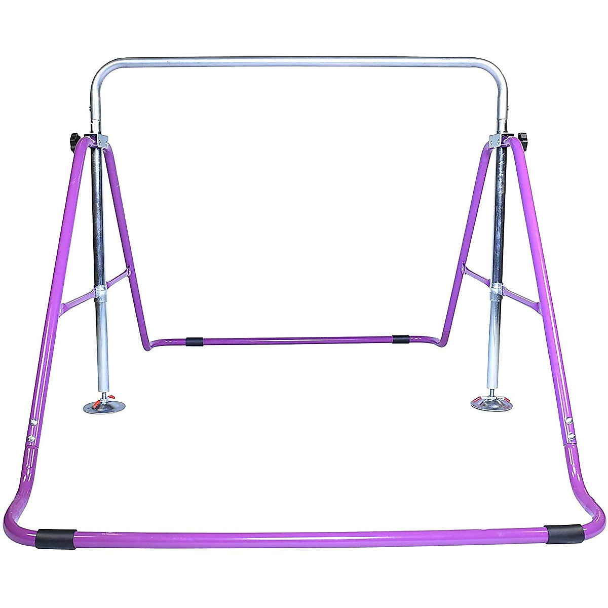 X Factor Kids Gymnastics Bar w 2x6 Tumble Mat Jungle Gym Horizontal Kip Bar Junior Training Height Adjustable Children Monkey Bars Folding Climb Tower Balance Bar Asymmetric Bar Playground (Purple)