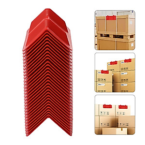 Corner Edge Protector, 30 Pack Red PP V Shaped Tie Down Strap Guards Bumper Cargo Load Flatbed Truck