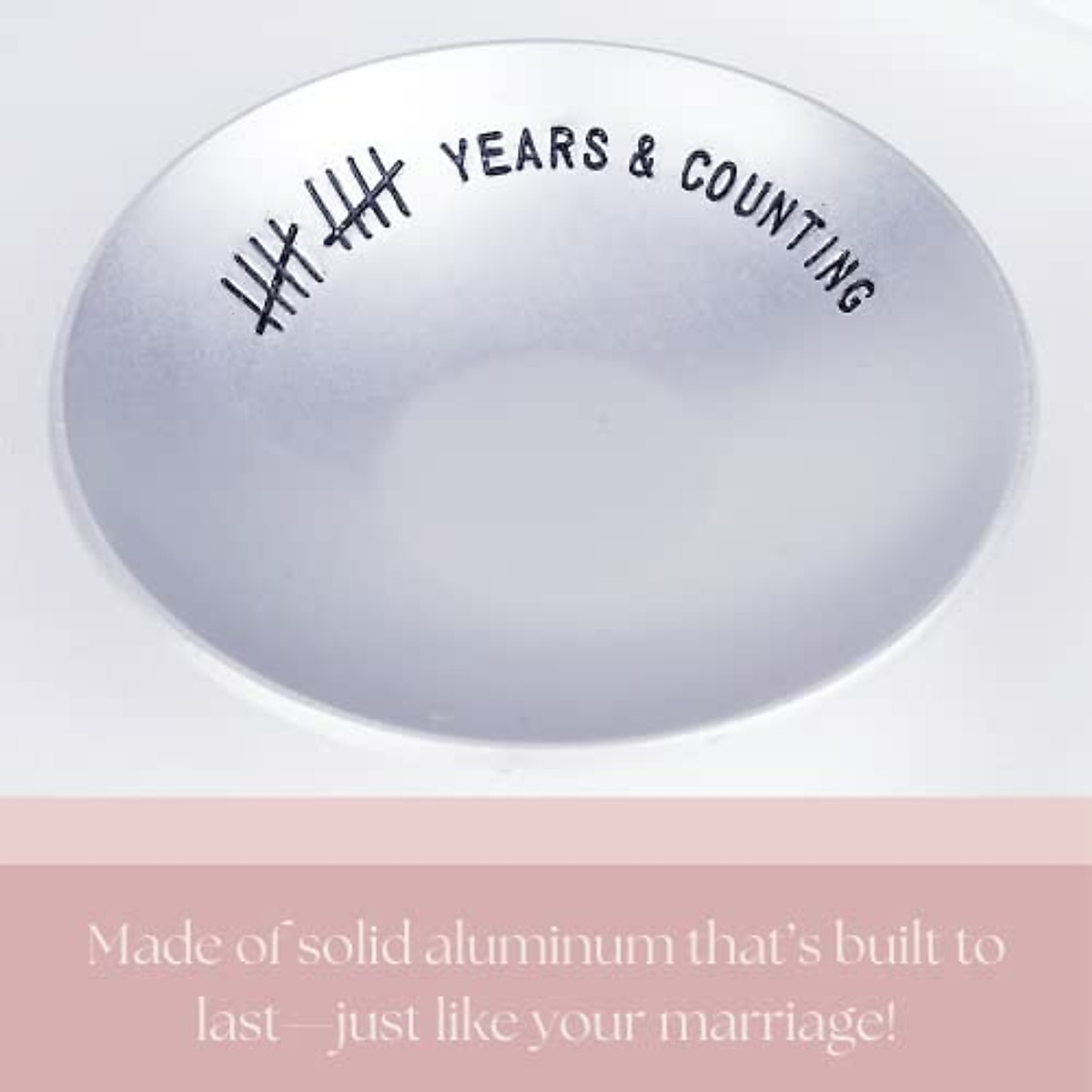 PureRejuva 10th Anniversary Tin Gifts – 4 In, Engraved, Aluminum Wedding Ring Holder Dish & Gift Box – 10 Year Anniversary for Him & 10 Year Anniversary for Her Smooth Style