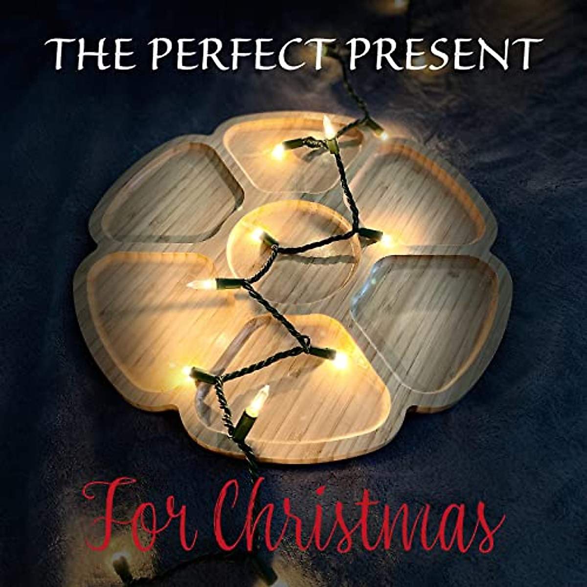 12.6 Inches Premium Bamboo Kitchen Serving Tray – 100% Handmade Crafted Platter – for Parties, Dinners, Holidays – New Sleek Design – Eco-Friendly All-Natural Vegan Wooden Platter - Food Tray