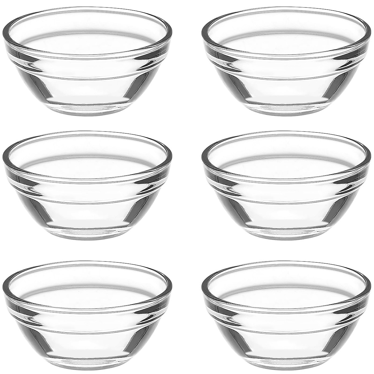 Small Pyrex Prep Mixing Bowls: 2.3x1.1Inch Mini Prep Bowls Stackable Glass Serving Bowls for Kitchen Prep - Dessert - Dips - Salad - Candy Dishes