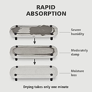 Bathroom Vanity Tray, StoneSpace Instant Dry Sink Organizer, Diatomite Toothbrush Tray, Water Drying Soap Holder, Water Absorbent Diatomite Coaster for Bathroom and Kitchen