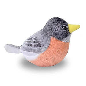 Wild Republic Audubon, American Robin Plush Authentic Sound, Stuffed Animal, Bird Toys for Kids, American Robin