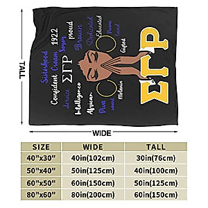 Beyli Sigma Gamma Rho Blanket - 50" X 40" Throw Blanket for Her Or Girlfriend, Sigma Gamma Rho Sister Gift