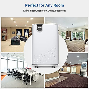 Yaufey 2500 Sq. Ft Home Dehumidifier for Medium to Large Rooms and Basements with Auto or Manual Drainage, 0.48 Gallon Water Tank Capacity - Low Noise and 24 Hr Timer