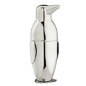 HIC Kitchen Penguin Cocktail Shaker, 18/8 Stainless Steel, 18-ounce