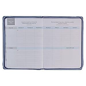 Christian Art Gifts 2023 18-Month Women's Faux Leather Personal Planner/Organizer w/Zipper Closure: Joy of the Lord is My Strength - Nehemiah 8:10 Bible Verse, Aug 2022-Jan 2024, Soft Blue, Large