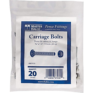 Midwest Air Technologies YardGard 5/16 in. Dia. x 1-1/4 in. L Galvanized Steel Carriage Bolt 20 pk