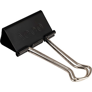ACCO Binder Clips, Large, 1 Box, 12 Clips/Box (72100)