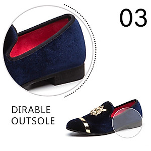 Men Genuine Leather Mens Metallic Textured Slip-on Glitter Loafers Shoes, Blue/02, 12 US