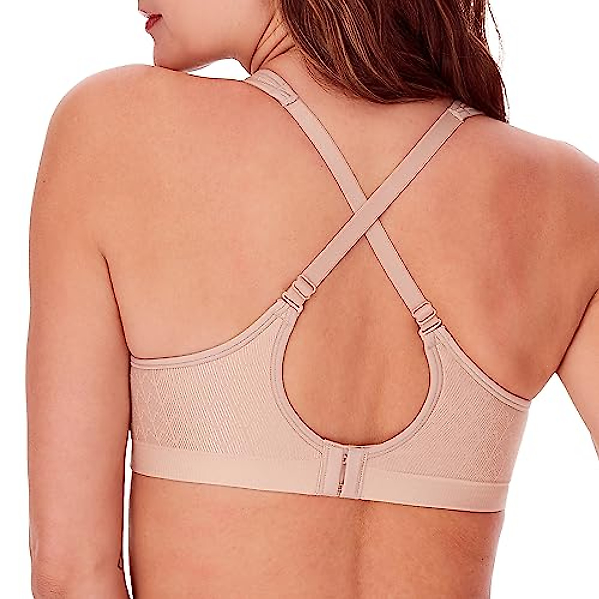 Bali Comfort Revolution Wireless Bra, Full-Coverage Wirefree Bra, Wireless Everyday Bra with Cool Comfort Fabric, Almond Zag, 36D
