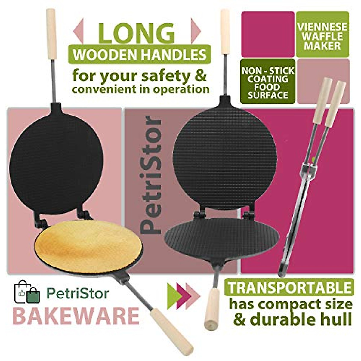 Waffle Maker round form Non-stick Cookies Pastry