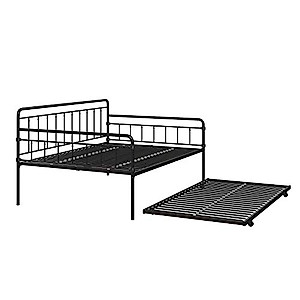 DHP Winston Metal Trundle, Full Size Spfa Bed Frame, Black Daybeds,