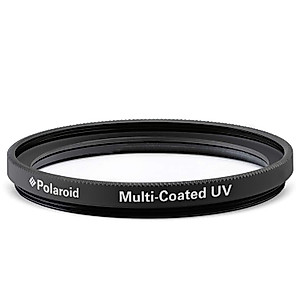 Polaroid Optics 43mm UV Filter | Protective Ultraviolet Filter Absorbs Haze, Improves Images & Shields Lens from Atmospheric Damage | Slim Multi-Coated Glass (PLFILUV43)