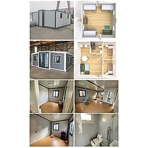 20 Ft Portable prefabricated Tiny Home 40 Ft Houses to Live in Double Wings Folding Design for Home or Office Use，Customizable 1 2 3 4 Rooms