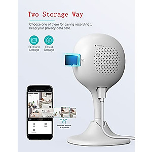 Baby Monitor 1080P FHD WiFi Security Indoor Camera Smart Pet Camera 103° Wide-Angle Two-Way Audio, 940nm Night Vision,Motion Detection, Compatible with Alexa