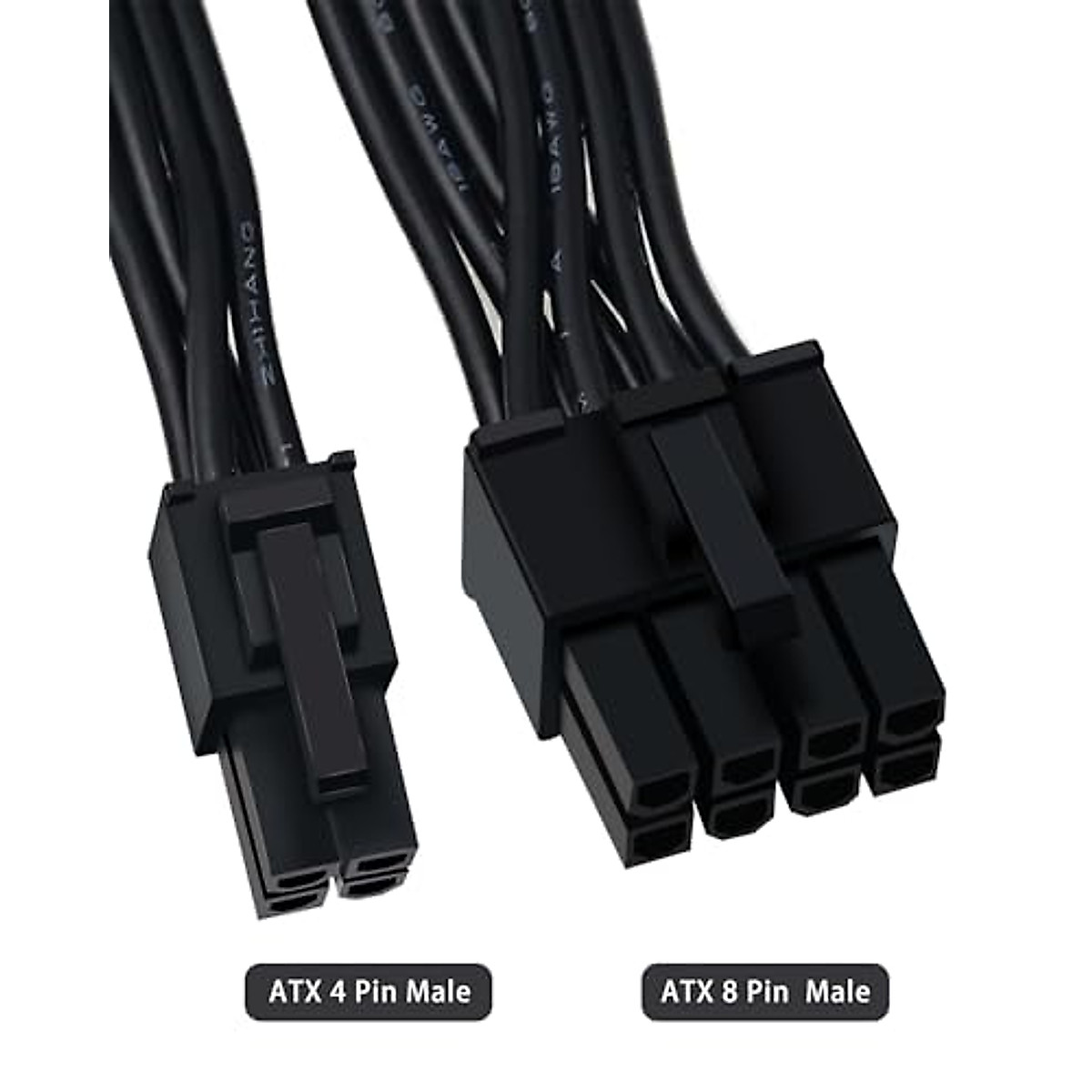 COMeap 8 Pin to 4 Pin CPU Power Adapter, CPU 8 Pin Female to CPU 8 Pin ATX 4 Pin Male Converter Extension Cable for Motherboard 9.5-inch(24cm)