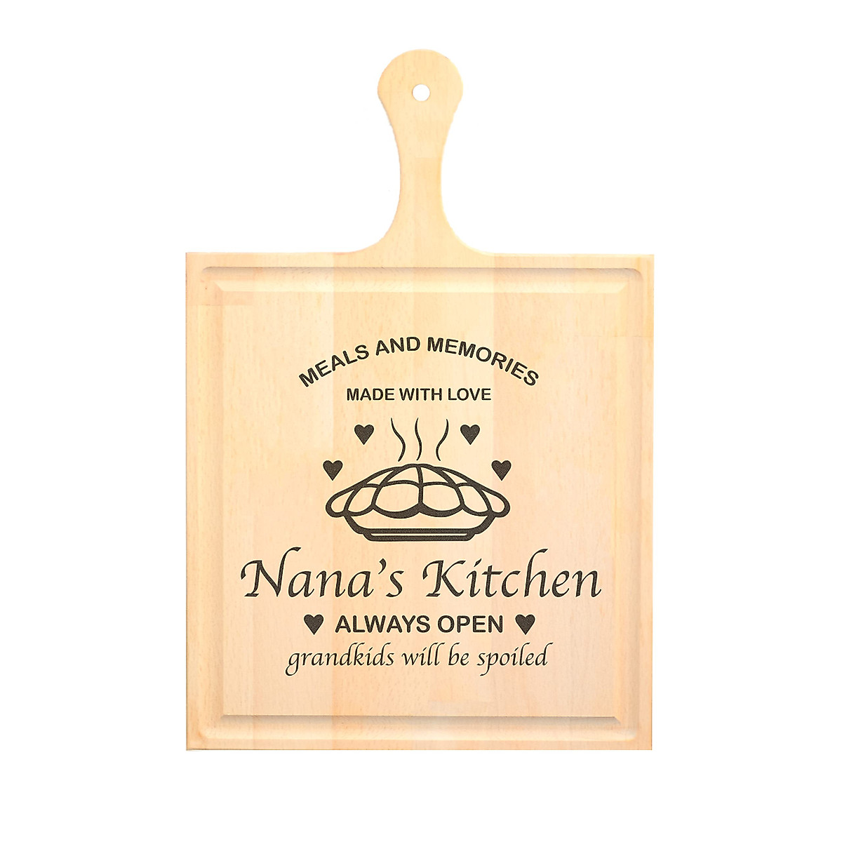 Custom Cutting Board | Personalized Cutting Board | Wood Cutting Board | Family Cutting Board | Grandparent Gift | Gift for Grandad | Cutting Board for Kitchen (With Handle)