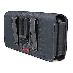 aubaddy Nylon Dual Phone Holster Pouch Case for 2 Phones, Fit for iPhone 15 14 13 12 11 Pro Max Series, iPhone 15 14 8 7 6s 6 Plus Series, Samsung Galaxy S23 S22 S21 Ultra Plus FE, Google Pixel 7 6