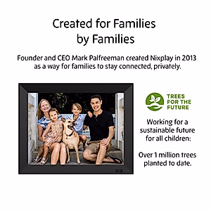 Nixplay 15 inch Smart Digital Photo Frame with WiFi (W15F) - Black - Unlimited Cloud Photo Storage - Share Photos and Videos Instantly via Email or App - Preload Content