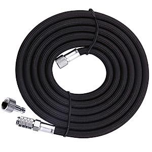TIMBERTECH Airbrush Hose, Premium 10ft Nylon Braided Airbrush Hose with Airbrush Quick Release Disconnect Coupler, Plug 1/8" BSP Male and Female Hose Connection