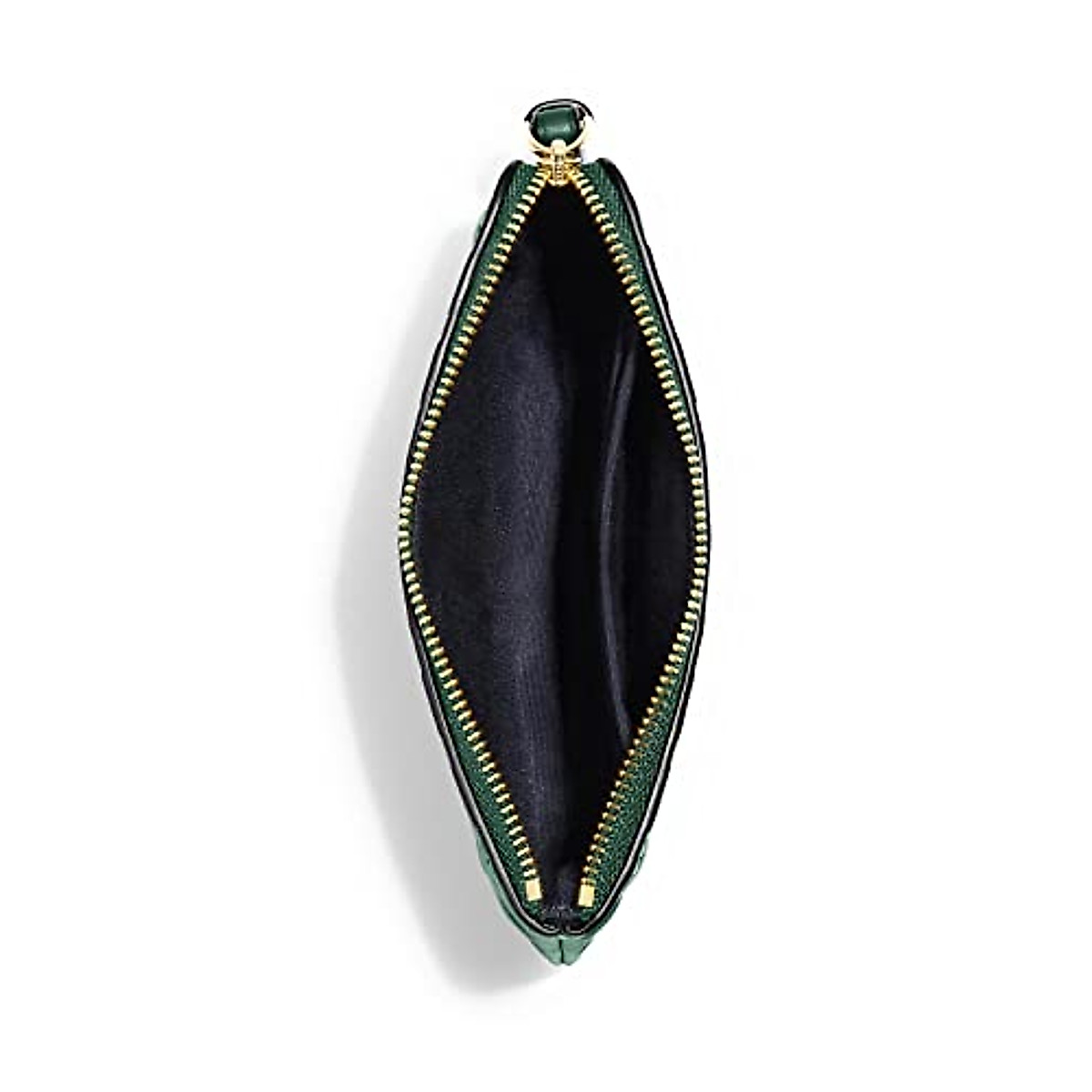 COACH Signature Leather Corner Zip Wristlet Everglade