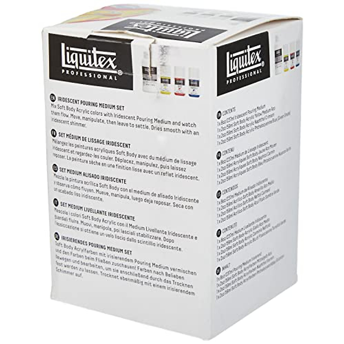 Liquitex Professional Iridescent Pouring Medium Set, Includes 3 x 2-oz Soft Body Acrylic Paint Bottles