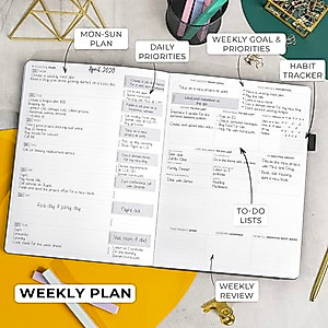 Clever Fox Planner Pro Premium – Luxurious Weekly & Monthly Planner with Budget Organizer for Productivity & Goals, Undated, A4 (Silver Black)