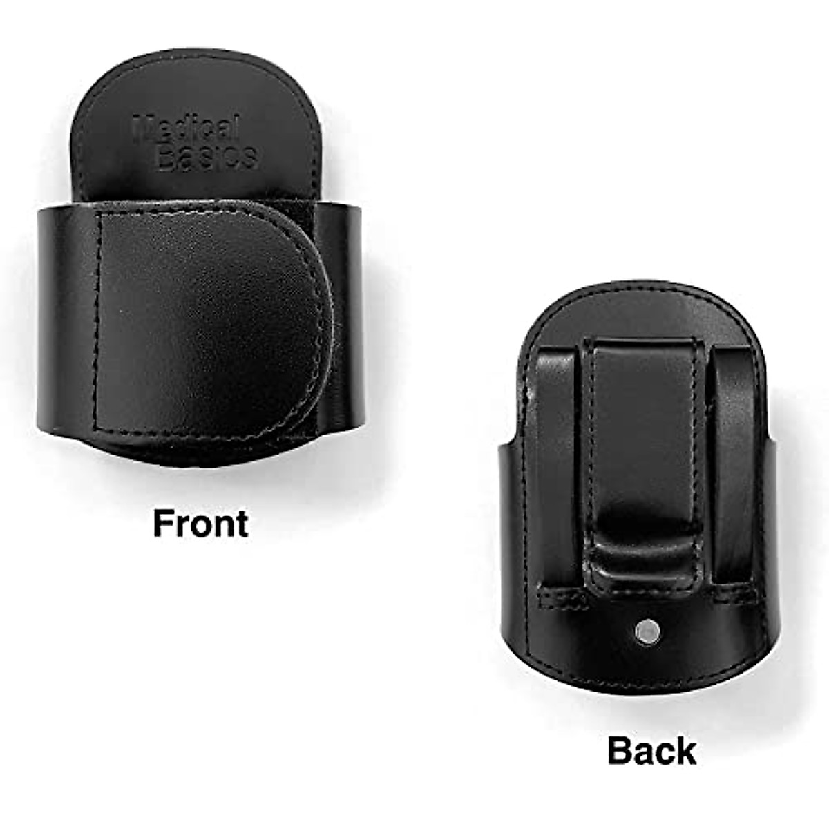 Stethoscope Holder with Velcro Closure and Padded Hip/Belt Clip (Navy) for Littmann - Genuine Leather Universal Stethoscope Holster