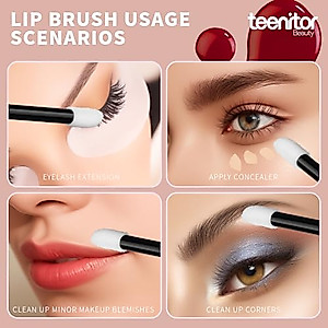Teenitor 600 Pcs Disposable Lip wands Lip Applicators Disposable, Lipstick Testers Wands Lint Free Applicators for Makeup Lip Brushes Wands Makeup Beauty Tool Black